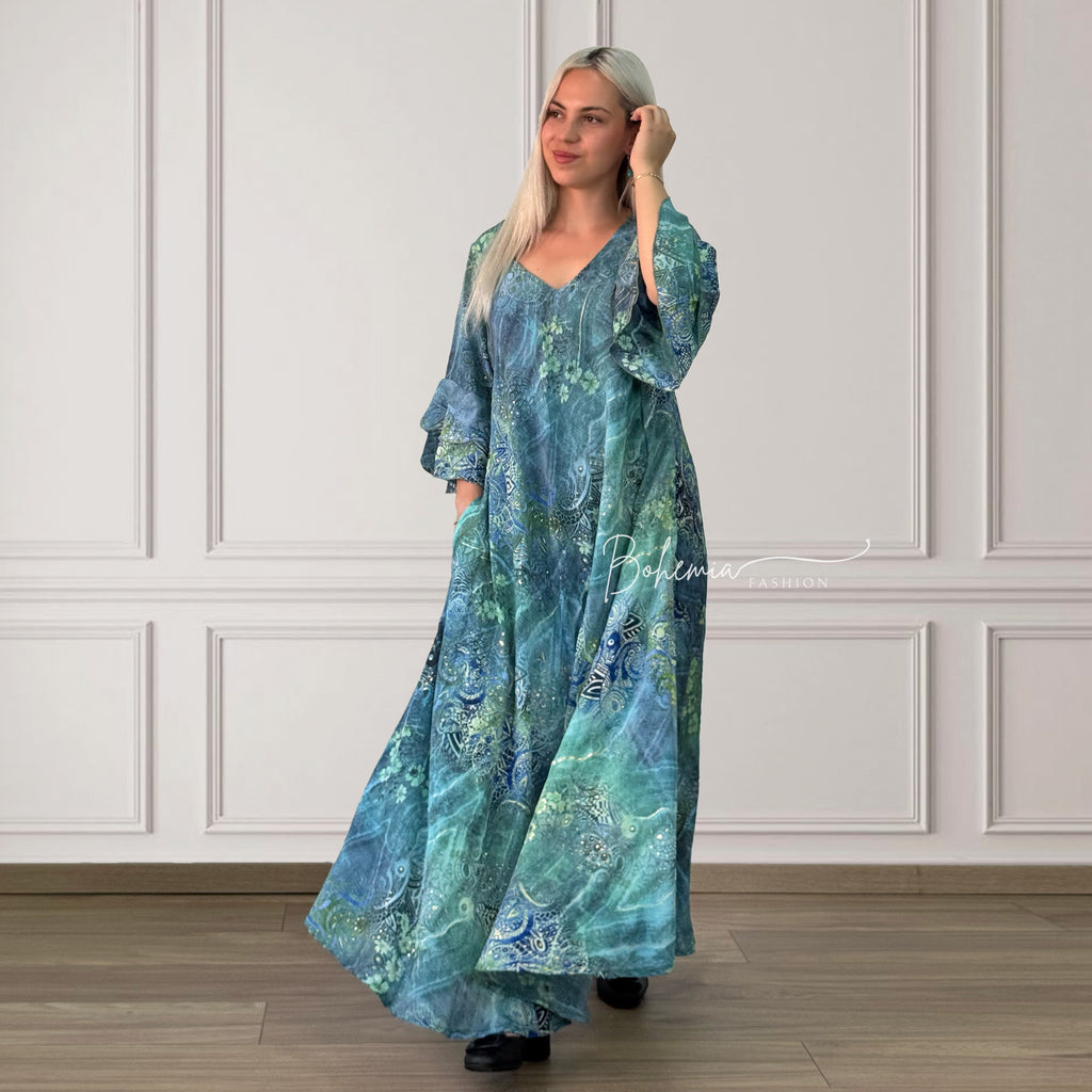 A-vonalú, fodros ujjú ruha – Bohemia Fashion